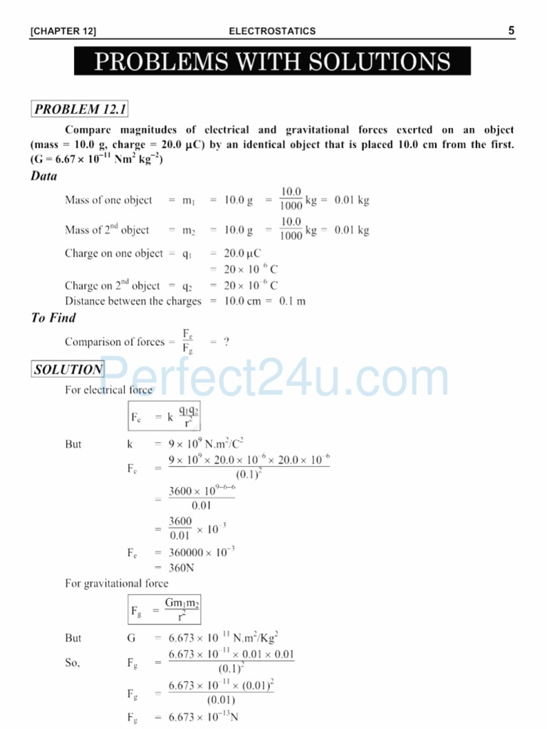 Electrostatics Chapter 12 Physics Grade 12 | PDF