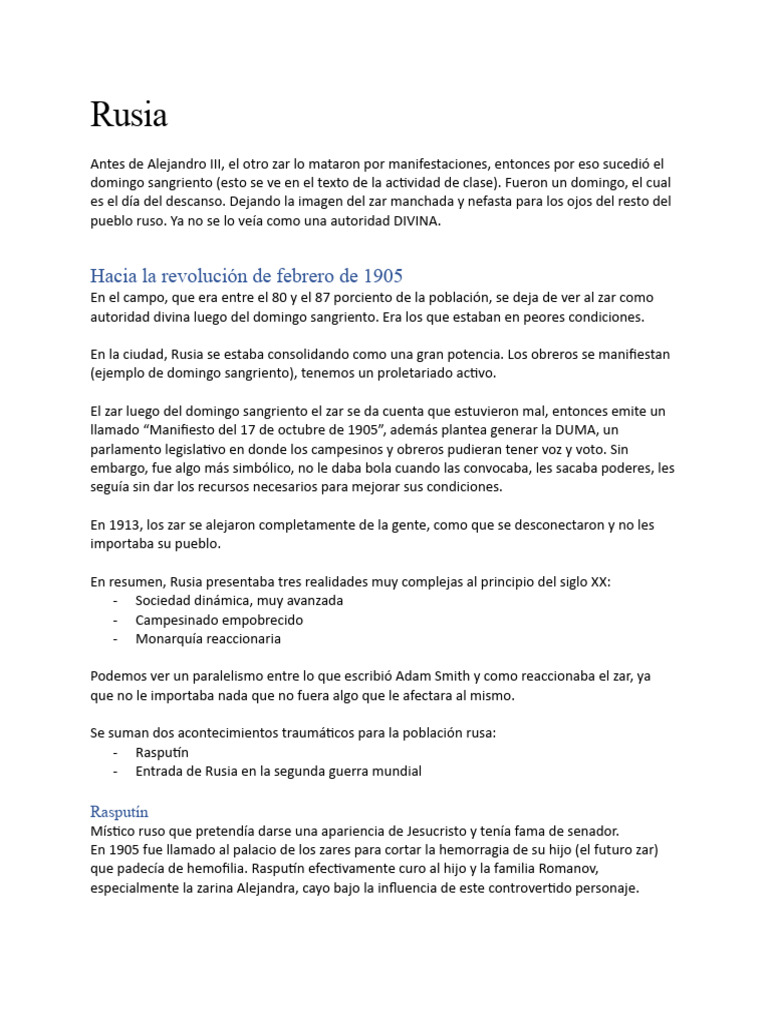 Crisis de la Monarquía Rusa en 1905 | PDF | Grigori Rasputin | Imperio ruso