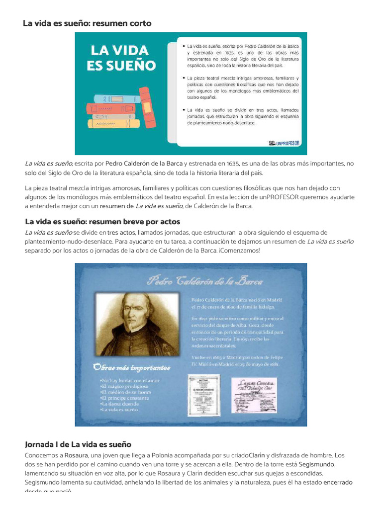 La Vida Es Sueño - Análisis | PDF | Clásicos