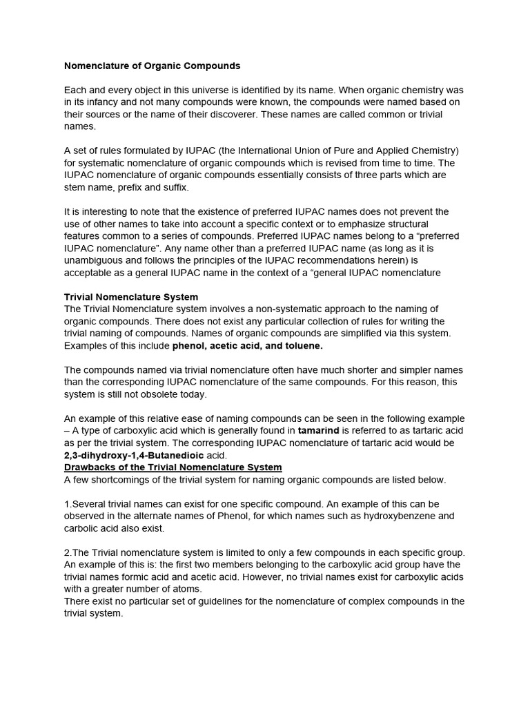 Iupac Nomenclature | PDF | International Union Of Pure And Applied ...