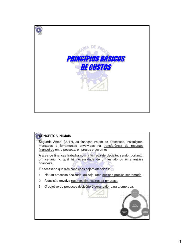 II. Principios Básicos de Custos | PDF | Investimentos | Despesa