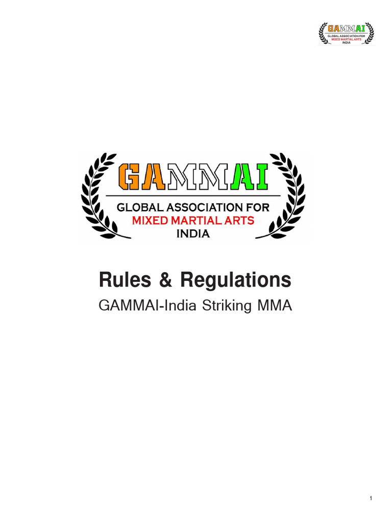 Striking MMA Rules for Athletes | PDF | Grappling | Mixed Martial Arts