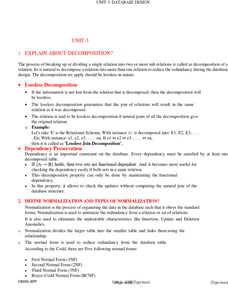 DBMS Unit 3 | PDF