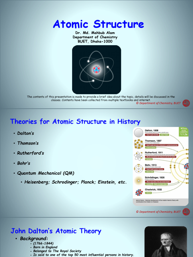 Overview of Atomic Structure Theories | PDF | Atomic Orbital | Emission ...