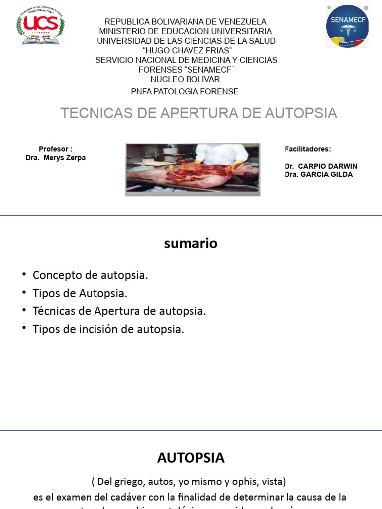 Power Poin Tecnicas de Autopsia | PDF | Autopsia | Rodilla
