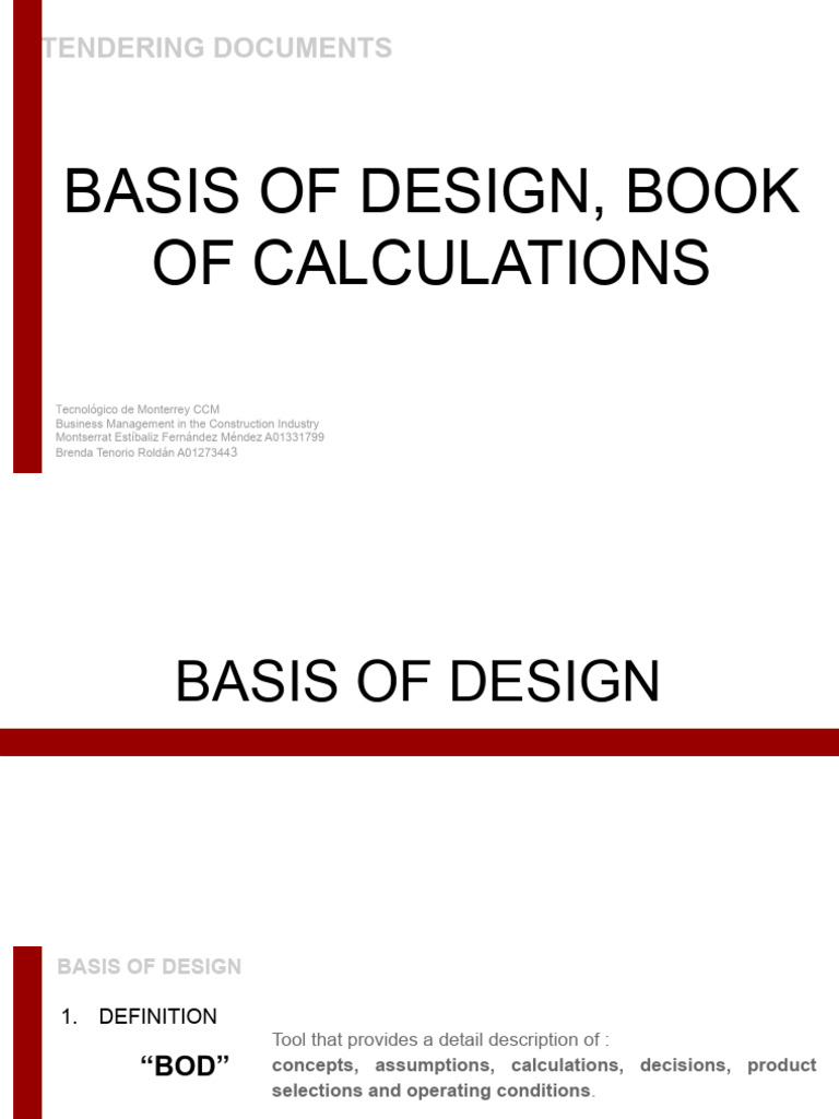 Basis of Design and Calculation Overview | PDF | Design | Engineering