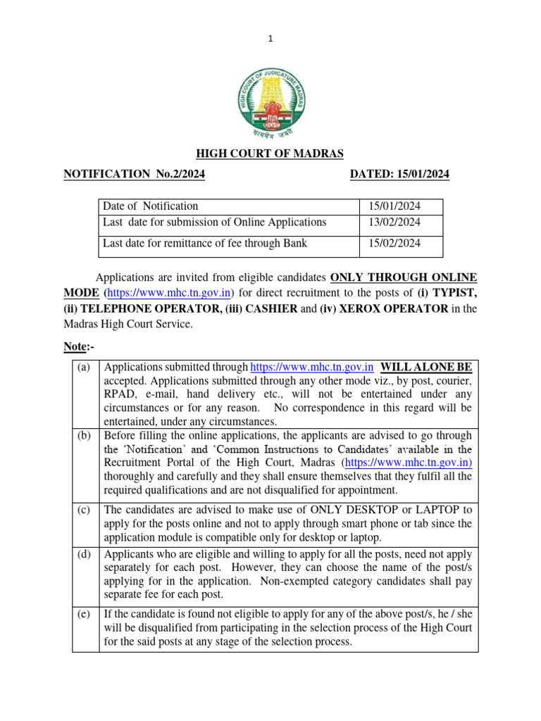 Notification Typist | PDF | Academic Degree | Bachelor's Degree