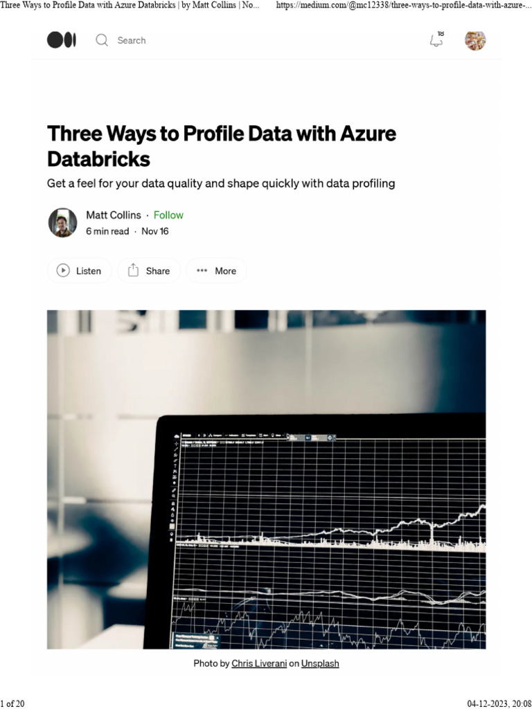Three Ways To Profile Data With Azure Databricks - by Matt Collins ...