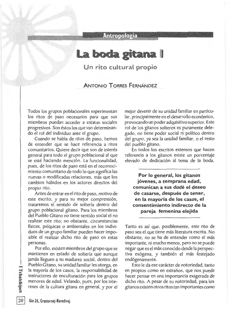 Ritos de Paso en la Cultura Gitana | PDF | Pueblo romaní | Esposa
