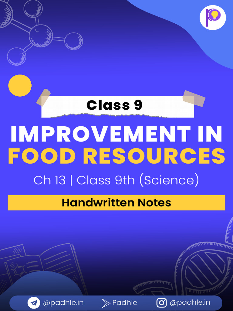 Improvement in Food Resources - Class 9 Notes Padhle | PDF | Language ...