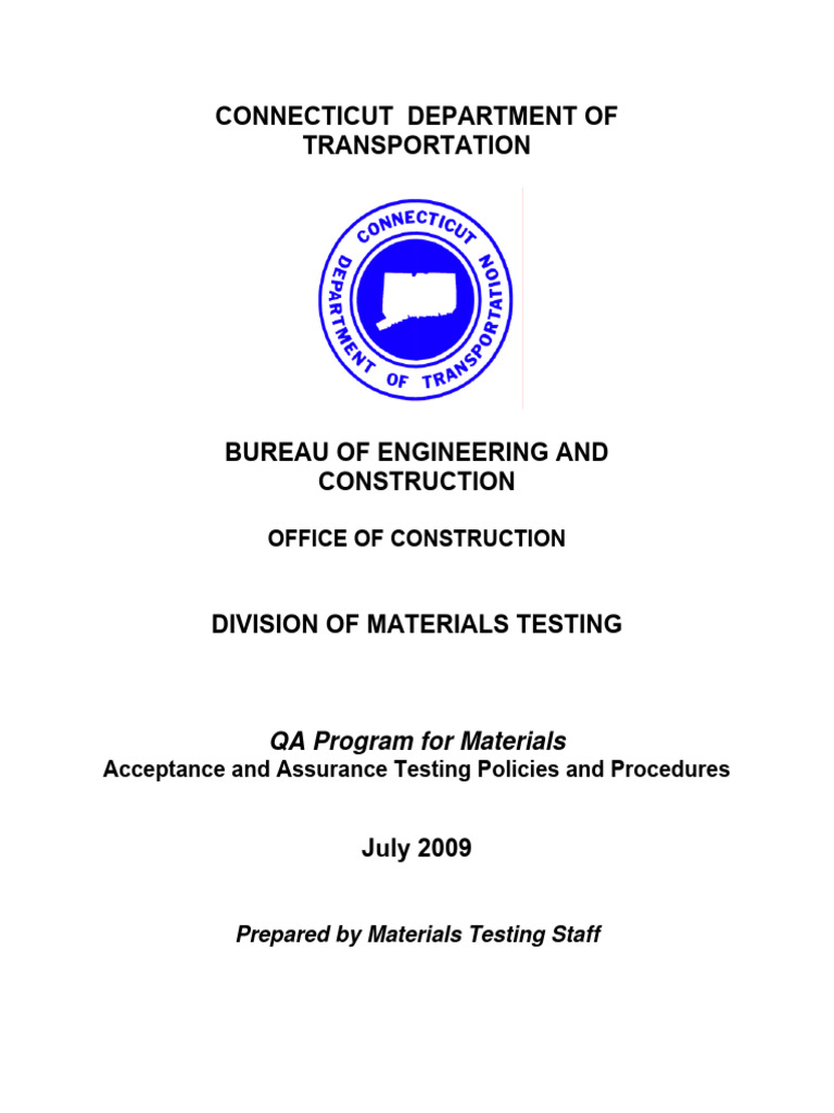 CT DOT Dmt-Manual - 2009 - v2 | PDF | Concrete | Pipe (Fluid Conveyance)