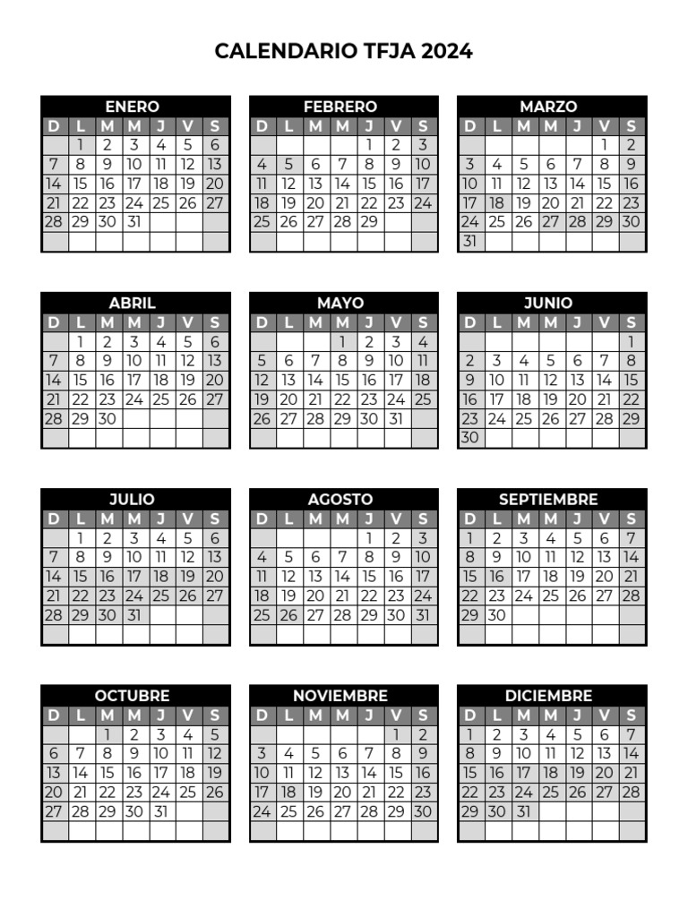 Calendarios Tfja | PDF
