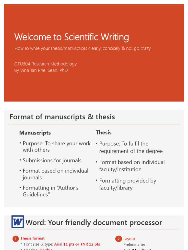 Topic 5 - Scientific Writing & Formatting | PDF | Thesis | Scientific ...