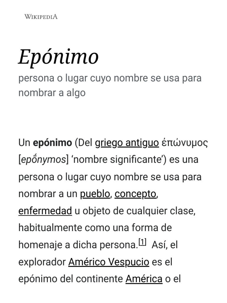 Definición y ejemplos de epónimos | PDF | Historia | Libros para ...