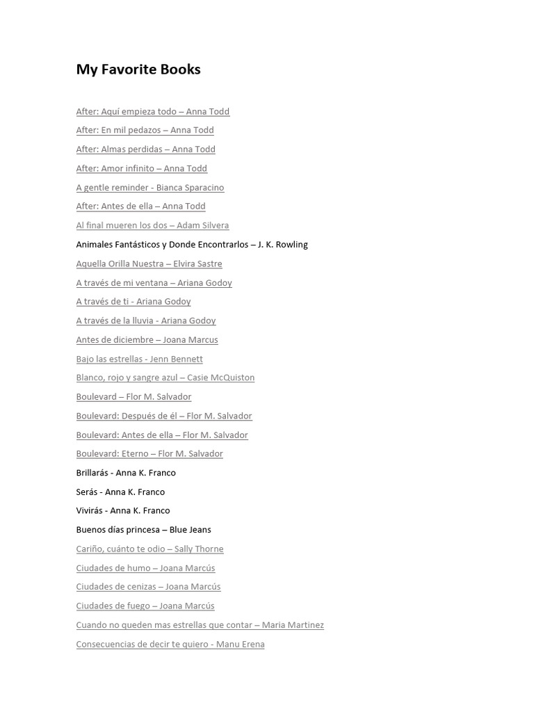 Mis Libros Favoritos y Autores | PDF | J. K. Rowling