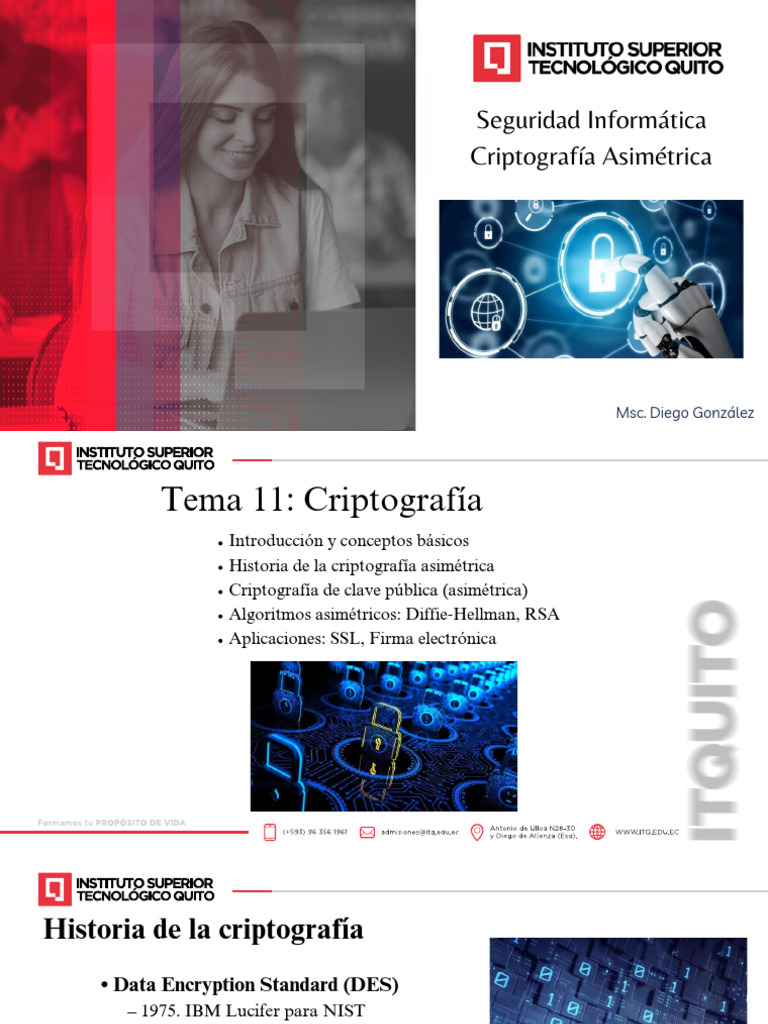 Criptografía Asimétrica ITQ6 | PDF | Criptografía de clave pública | Clave (criptografía)