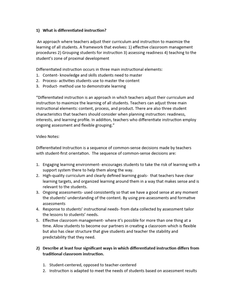 What Is Differentiated Instruction | PDF | Differentiated Instruction ...