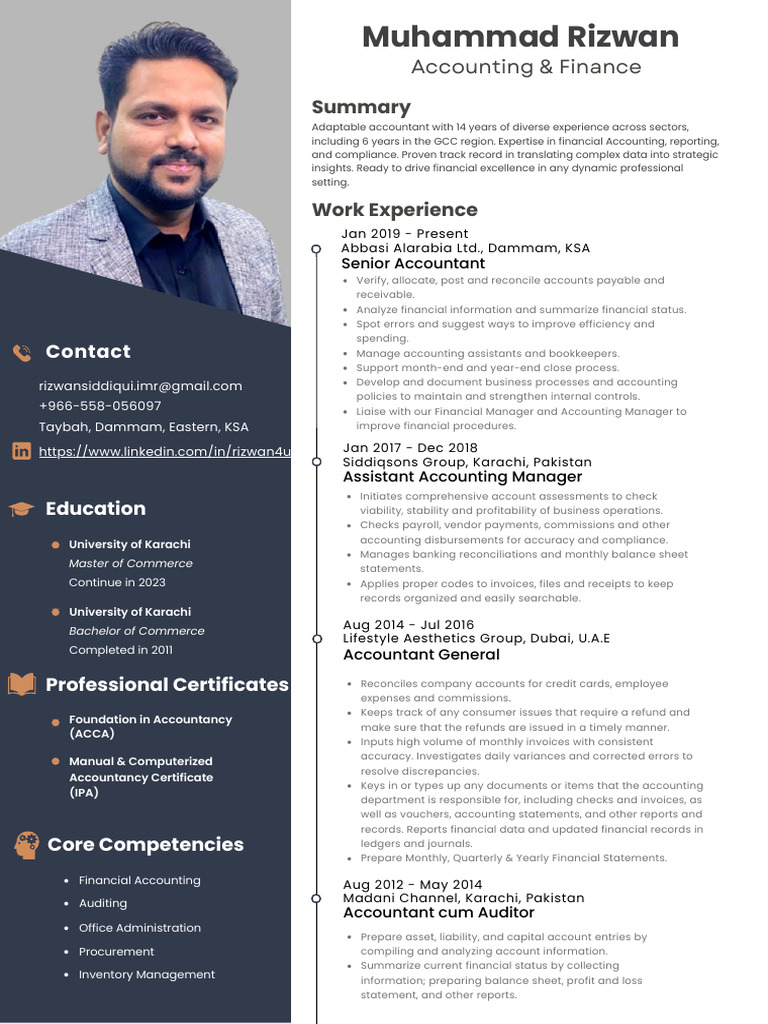 Rizwan - CV | PDF | Accounts Payable | Accounting