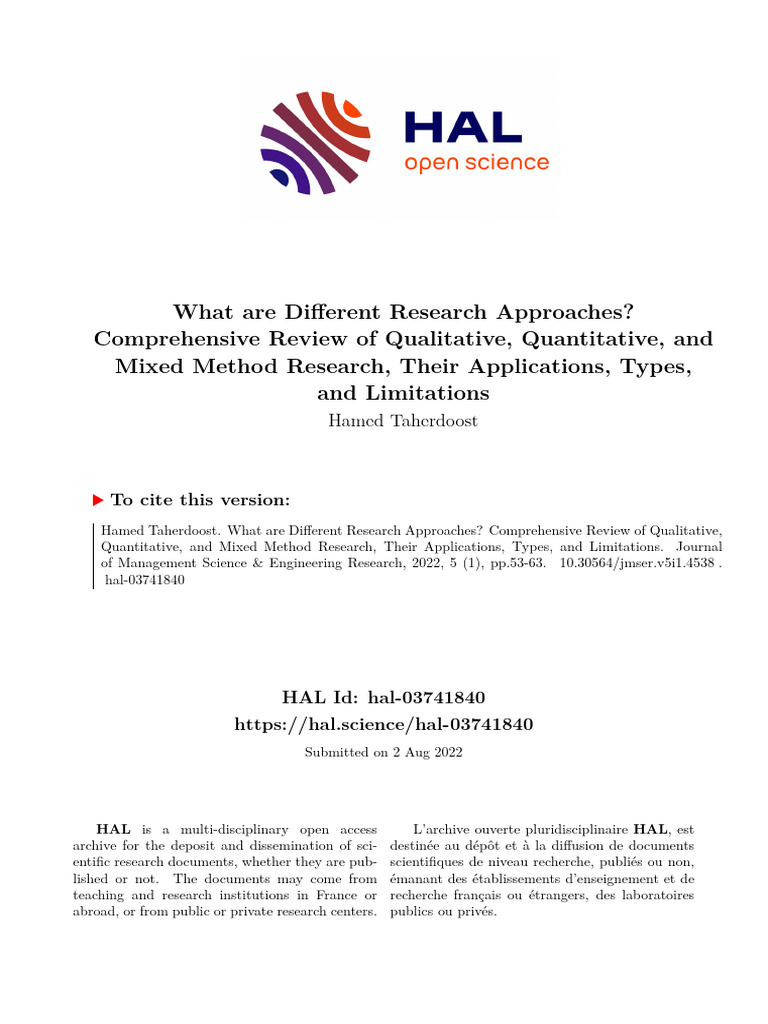 What Are Different Research Approaches Comprehensive Review of ...
