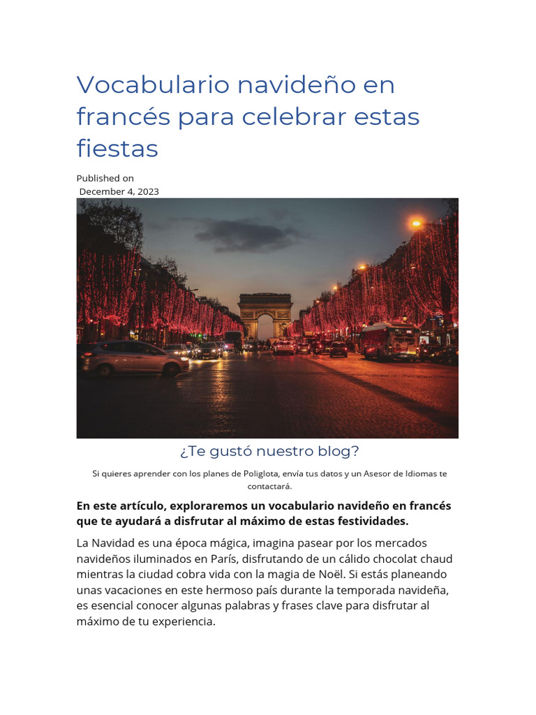 Frances para Navidad | PDF | Estudios de idiomas extranjeros