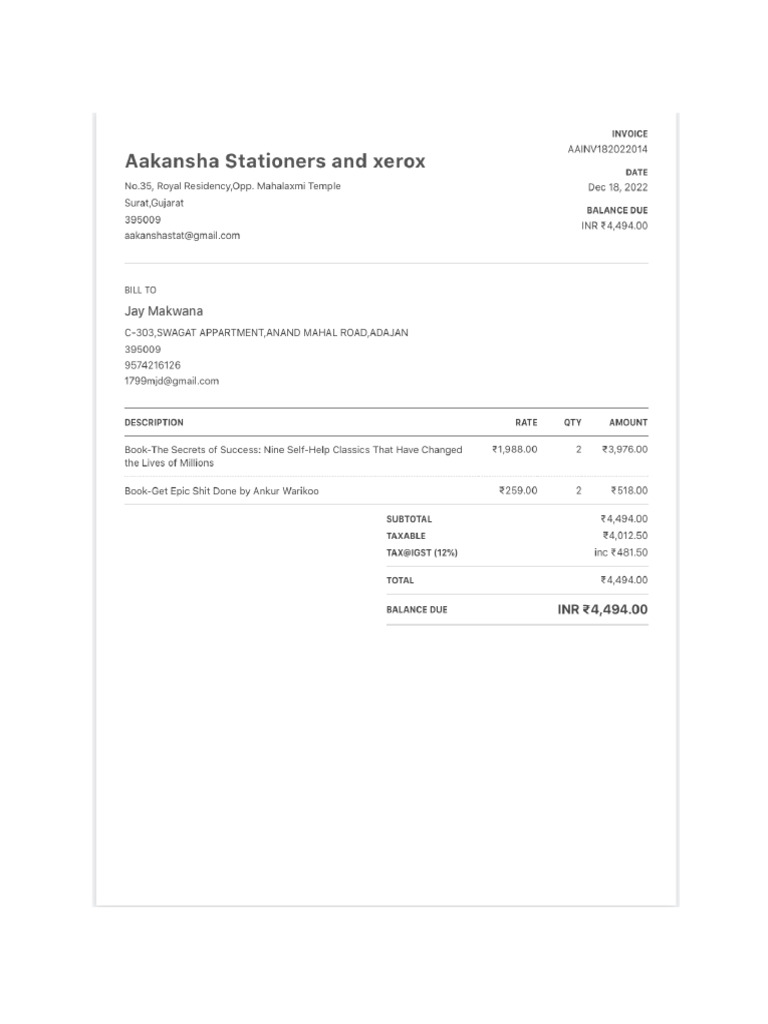 Books Receipts | PDF