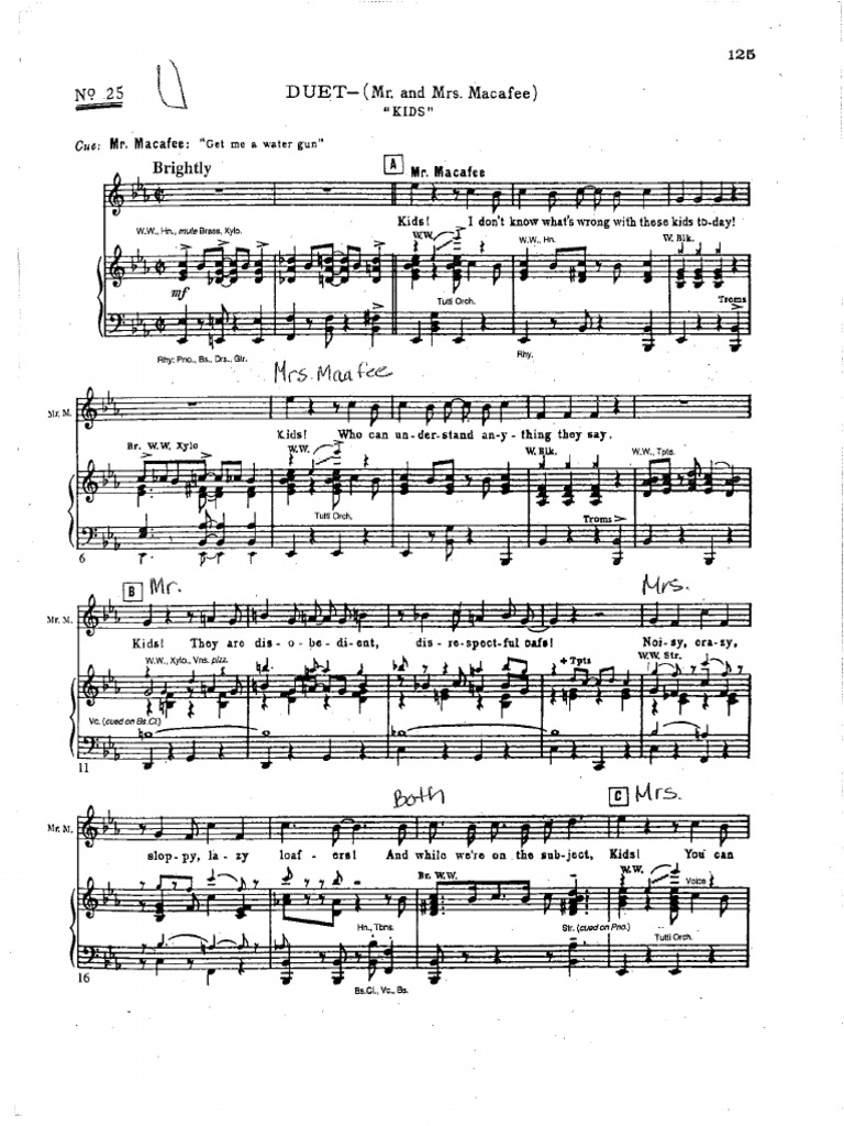 Kids - Bye Bye Birdie - Sheet Music | PDF