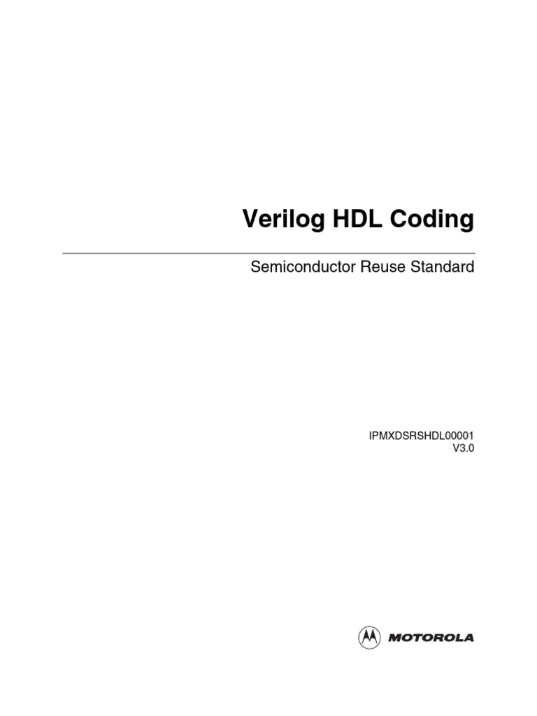 Motorola Verilog HDL Coding | PDF | Computer Science | Software Development Motorola Verilog HDL Coding | PDF | Computer Science | Software Development