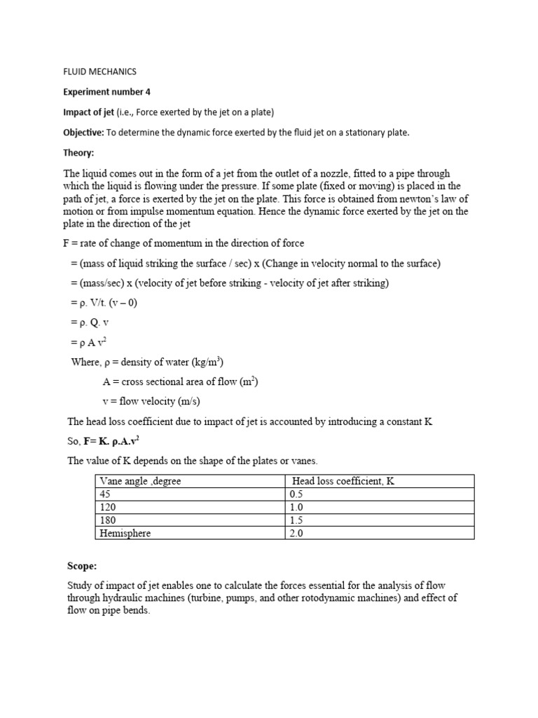 Fluid Mechanics 4 | PDF | Force | Fluid Dynamics
