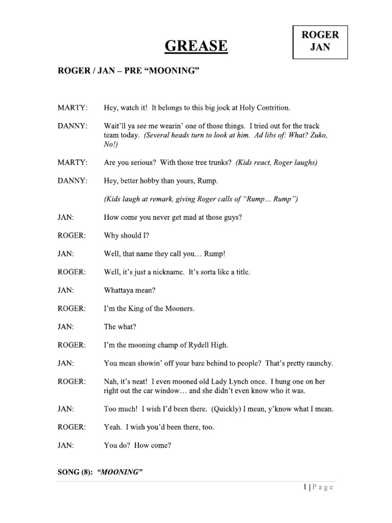 Grease Acting SIdes | PDF