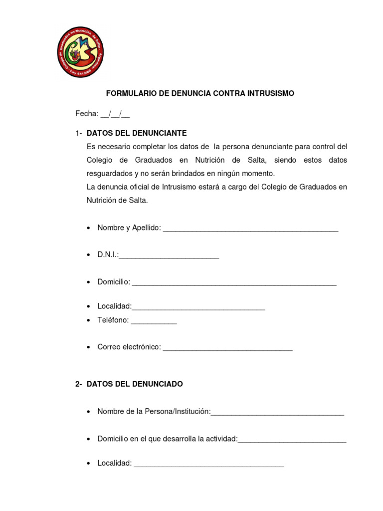 Denuncia de Intrusismo Profesional | PDF