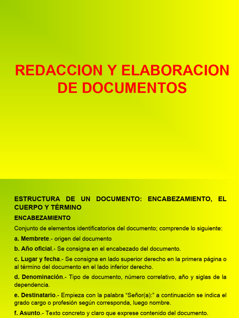 Redaccion y Elaboracion Documentos | PDF | Oración (Lingüística) | Sintaxis