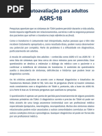 Autoavaliação TDAH: Escala ASRS-18 | PDF | Transtorno de déficit de ...