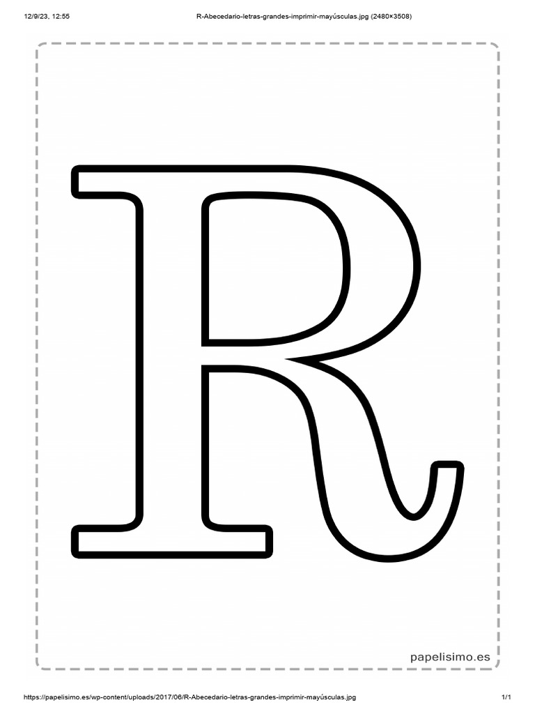 R Abecedario Letras Grandes Imprimir Mayúsculas | PDF