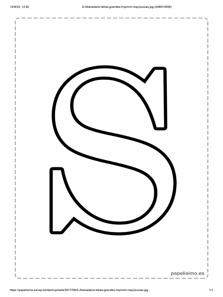S Abecedario Letras Grandes Imprimir Mayúsculas | PDF