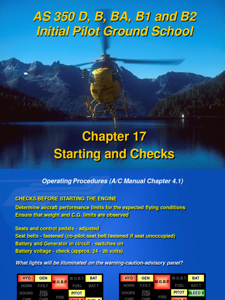 AS350 B2 - CH 17 - Starting - Checks | PDF