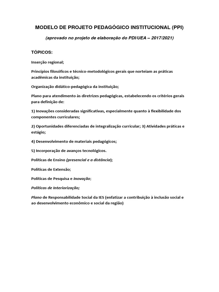 Modelo de PPI para Instituições Educacionais | PDF | Arte