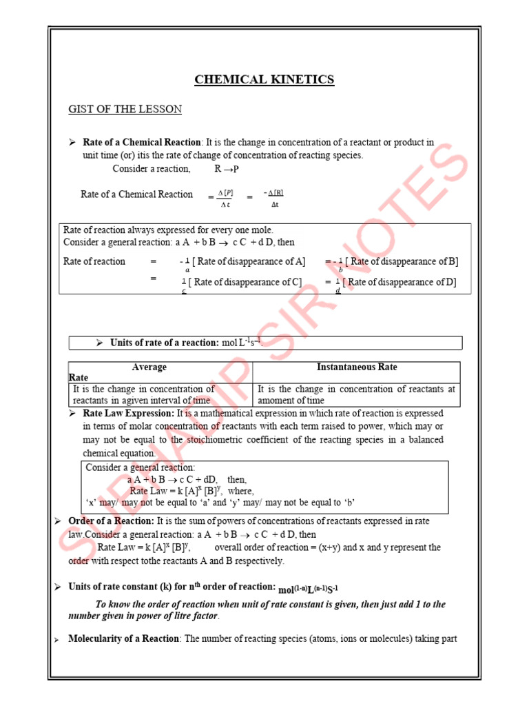 Chemical Kinetics Overview | PDF | Reaction Rate | Reaction Rate Constant