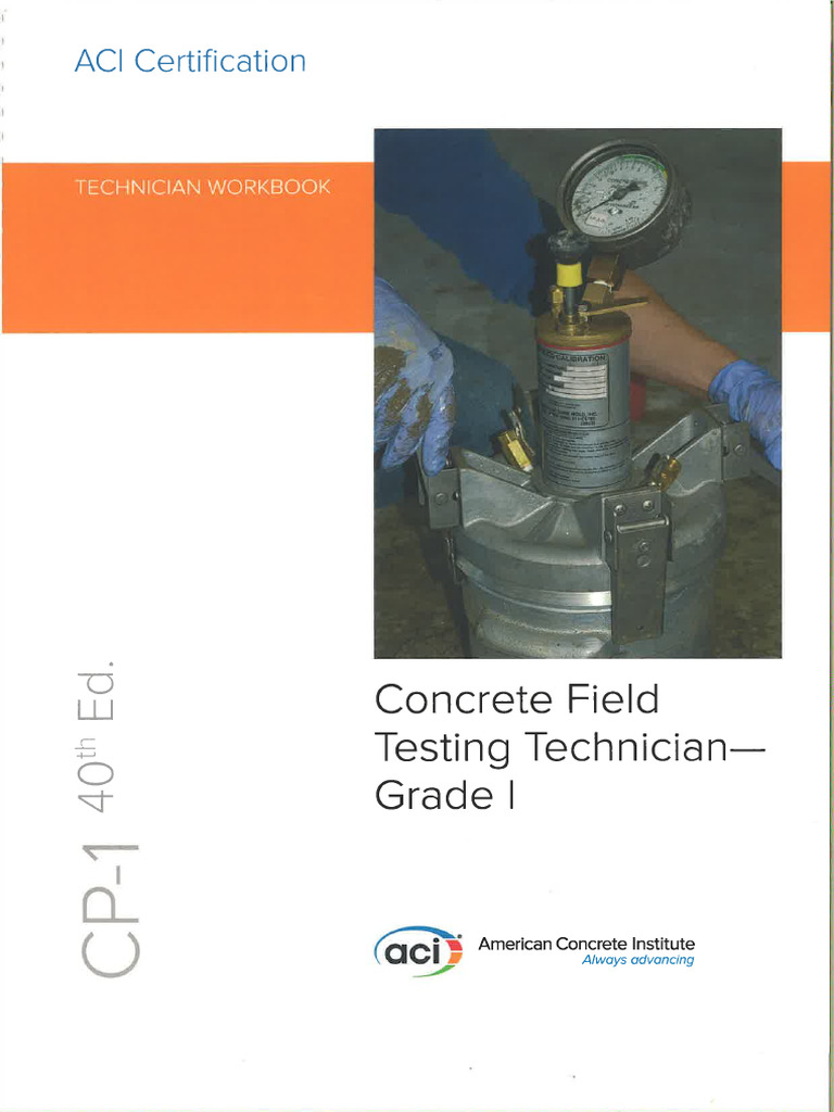 Concrerte Field Testing Technician Grade1 - CP-1-40Ed | PDF
