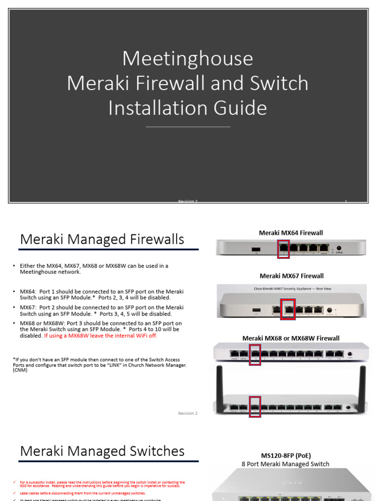 Meraki_MX_and_Switch_Installation_guide_NEW | PDF | Network Switch | Wireless Access Point