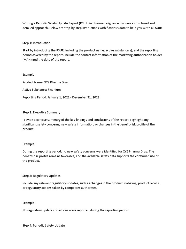 Writing A Periodic Safety Update Report | PDF | Pharmacovigilance ...