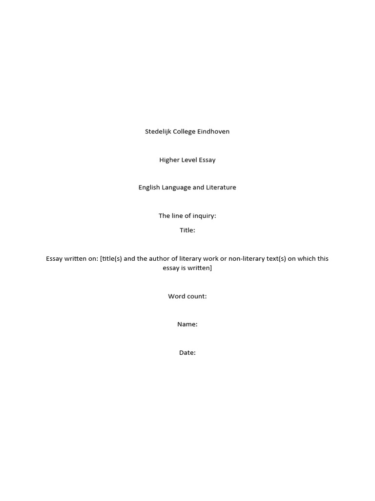 2023 HLE Essay Title Page | PDF