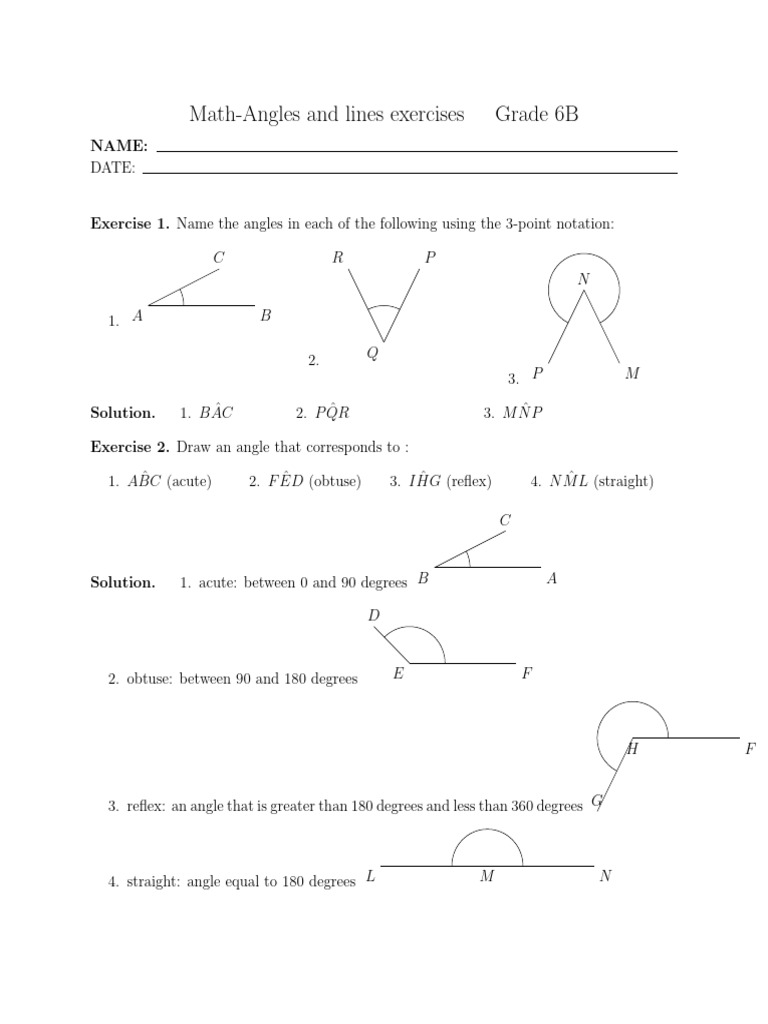 Grade 6 Angles Exercices | PDF | Classical Geometry | Triangle Geometry