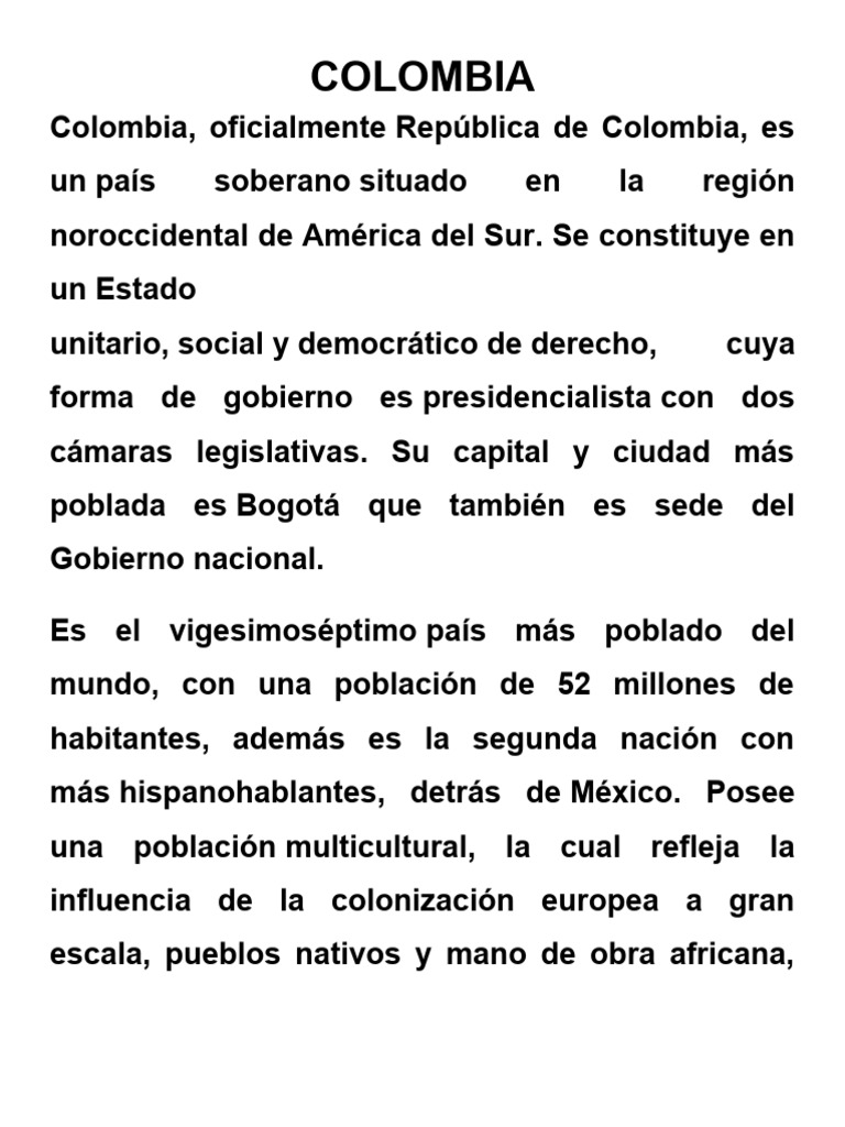 Colombia | PDF | Viajes y turismo