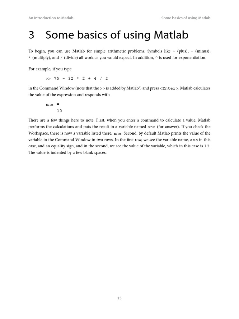 _Some basics of using Matlab | PDF | String (Computer Science) | Matlab