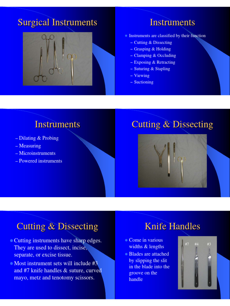 Surgical Instruments Slides | PDF | Blade | Surgical Suture