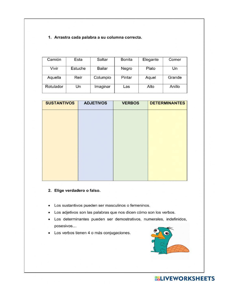 Clasificacion de Palabras 3 Primaria | PDF