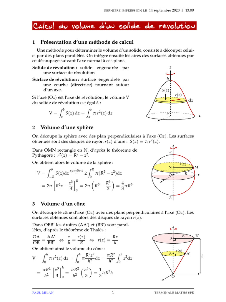 Volume des solides de révolution | PDF | Zone | Le volume