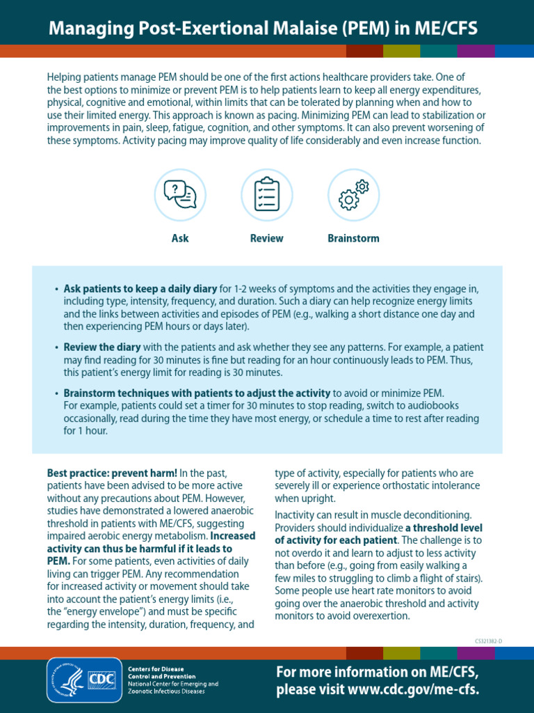 Managing-PEM_508 | PDF | Chronic Fatigue Syndrome | Clinical Medicine