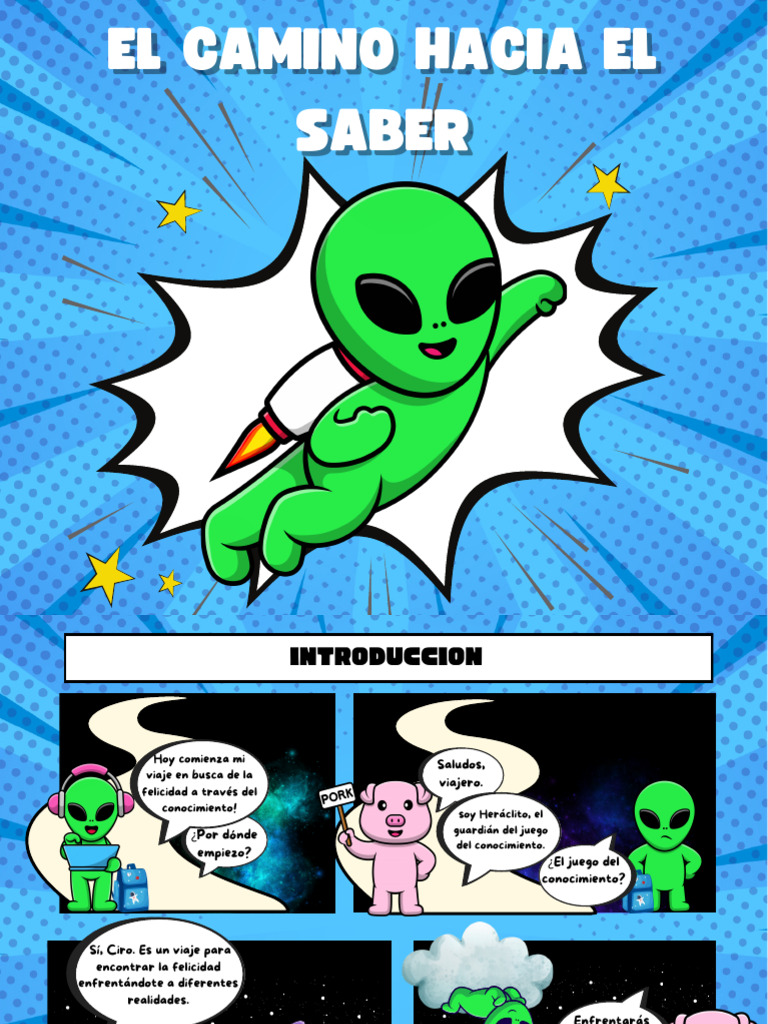 Blue Illustrative Space Alien Adventure Comic Strip Storyboard | PDF ...