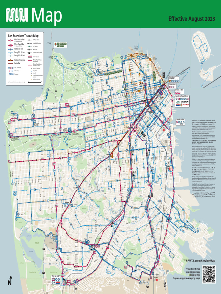 Sfmta Muni System Map 08 2023 Multilang | Download Free PDF | San ...